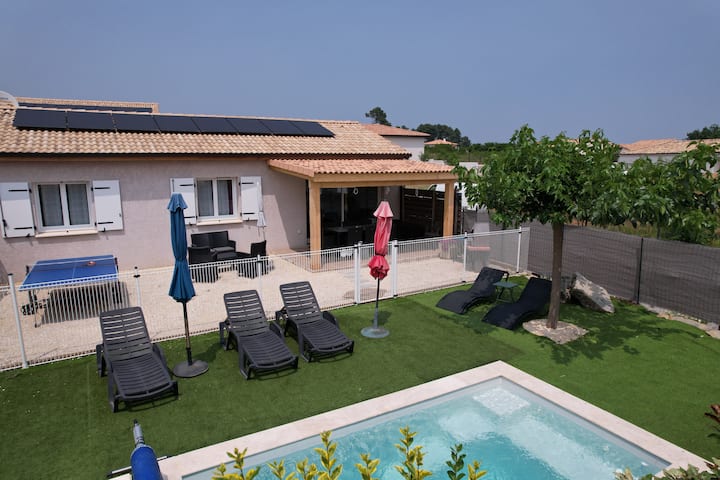 Ardèche Gîte Clim, 3ch, Piscine Privée Chauffée - Joyeuse