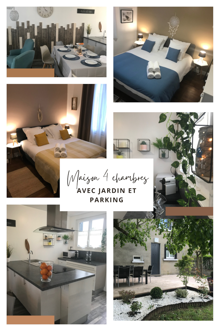 Maison Confortable Jardin 4 Chambres 8 Personnes - Châteauroux
