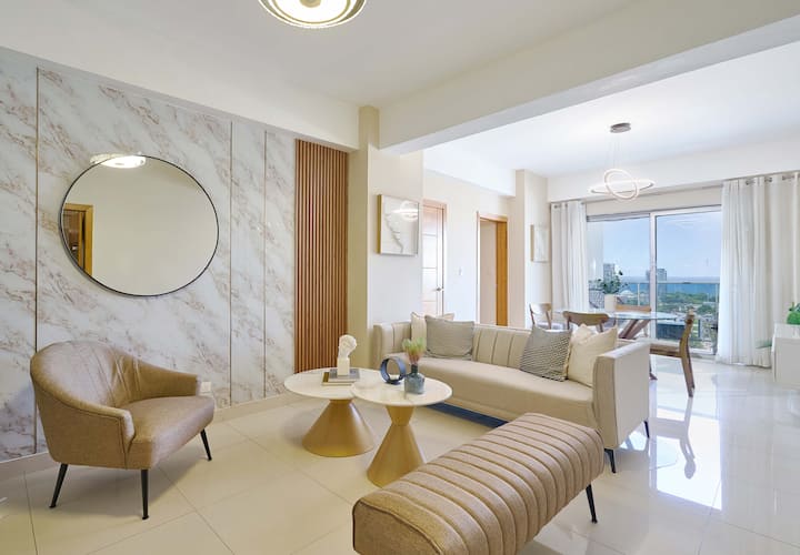 Secure Apt View Of The Sea And City/ With Balcony - Santo Domingo