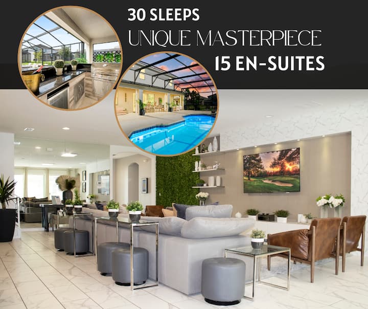 Unique Masterpiece | 15 Suites | Sleeps 30 - Kissimmee, FL