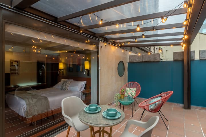 Spacious Loft + Private Terrace In Quinta Camacho - Bogota