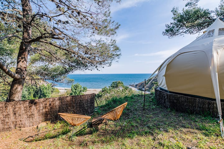 Les Cabanons De L'ouille - Tente Vue Mer Jacuzzi - Port-Vendres