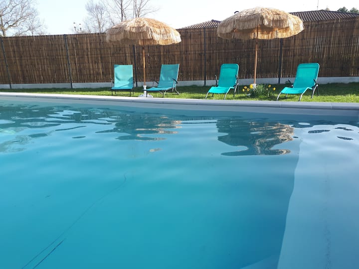 Maison Avec Piscine - 4 Chambres-borne De Recharge - Landes