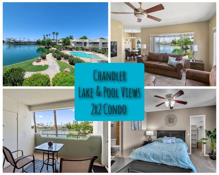Pool & Lake Views! Lakefront Heated Pool 2x2 Condo - 챈들러