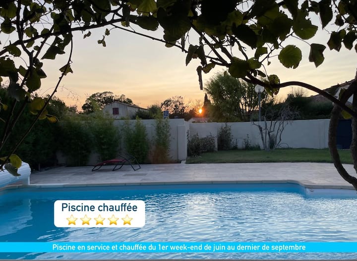 Villa Calme Clim Piscine Chauffée 3parkings Jardin - Sénas