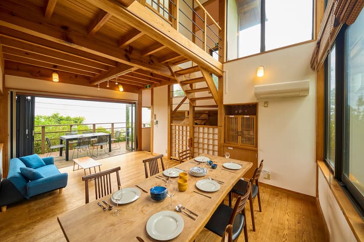 テラスから花火と絶景　最大10名で泊まれるプライベート温泉付き貸切別荘【連泊で最大20％off】 - Atami