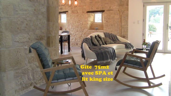 Gîte75m2, Spa Privé, Lit King-size, Draps, Litbébé - Lot-et-Garonne