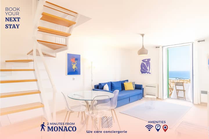 Nice Duplex With Terrace & Sea View - Near Monaco - Cap-d'Ail