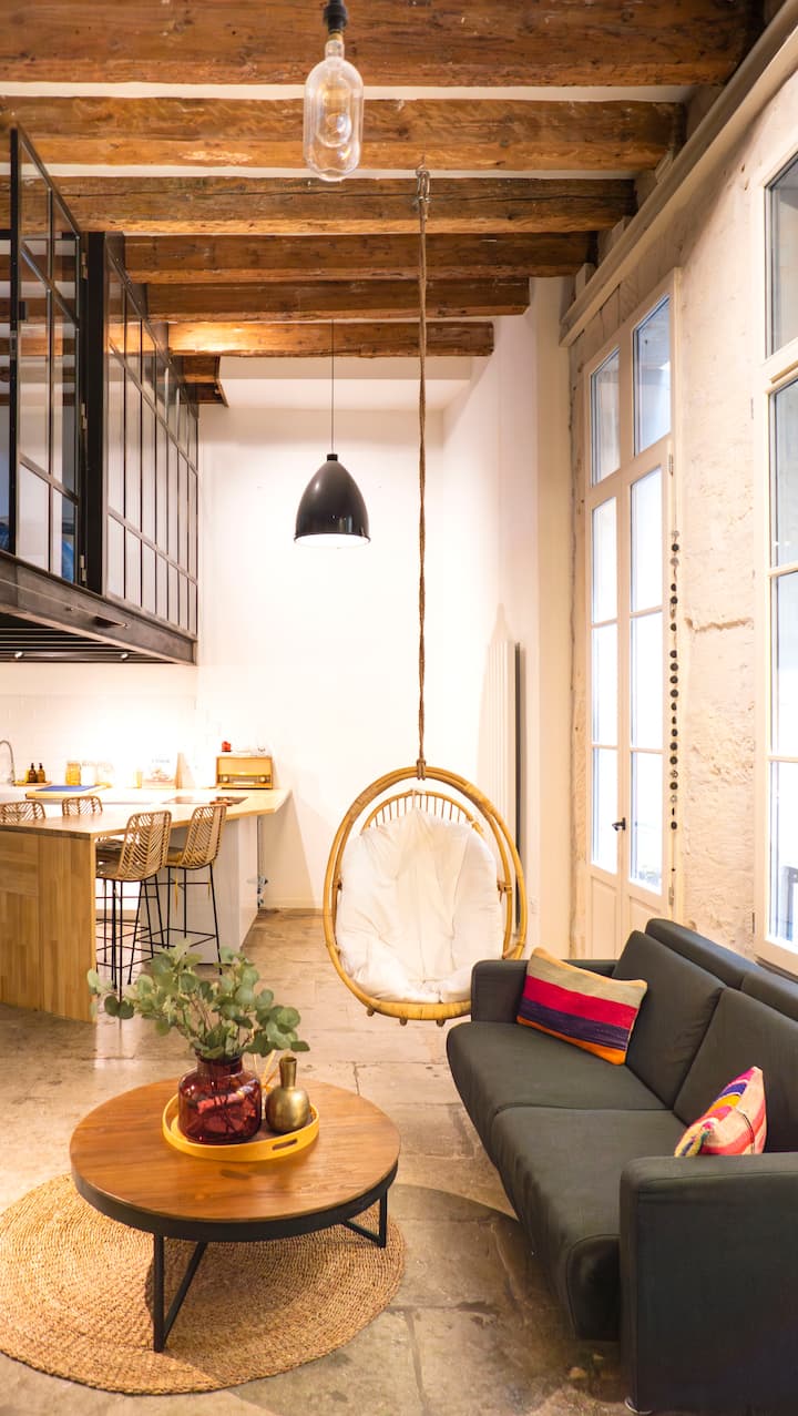 Loft Design Climatisé Avec Terrasse  Hyper Centre - Montpellier