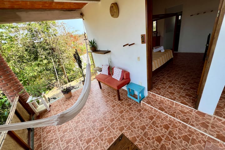 Tropical Garden Room + Privateterrace + Starlink - Mazunte