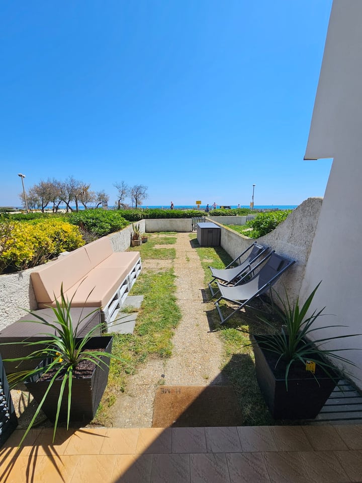 Apt 4/5pers Front De Mer Jardin Accès Direct Plage - Palavas-les-Flots