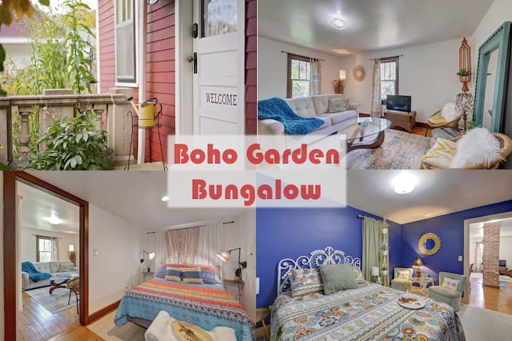 Boho Garden Bungalow, Ev Charger, Walkable - 블루밍턴