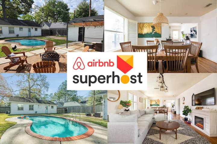 3 Br Cozy Retreat W/ Pool, Firepit & Pergola! - Houston, TX