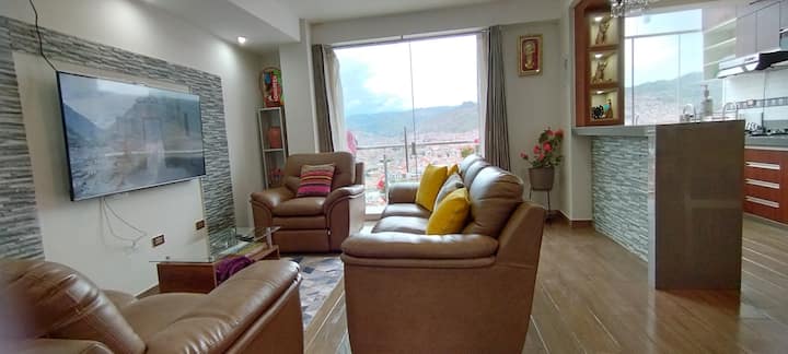 Departamento Moderno Acogedor Con Vista Panorámica - 庫斯科