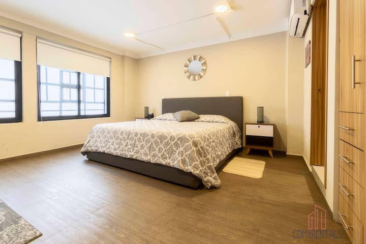 102 Centro! 2bdrm/2bath Apt. A/c Rooftop+businessc - Benito Juarez