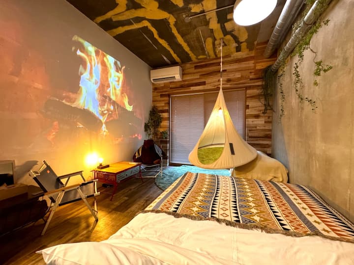 【Private Room】indoor Camp Double Room - Hamamatsu