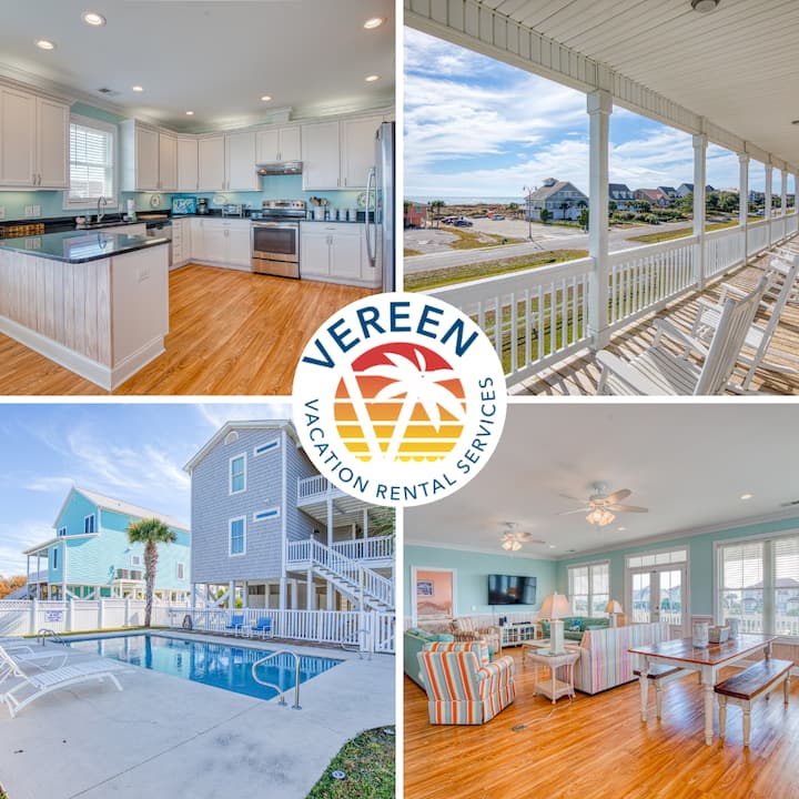 Ocean View-large 5bd Home-private Pool-corner Lot - Cherry Grove Beach, SC