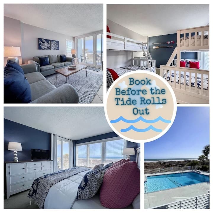 Oceanfront 4br | Pool  Wifi  Balcony - South Carolina