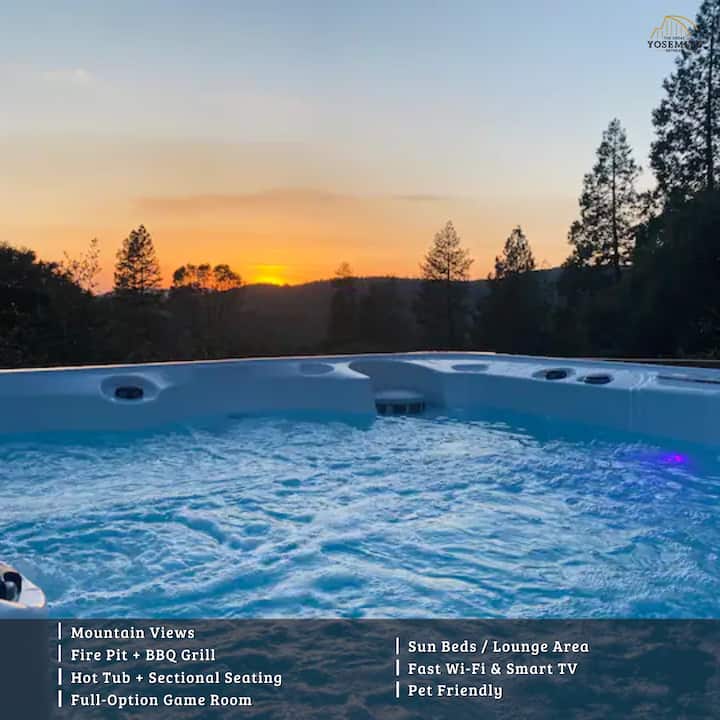 Firepit, Soaking Tub, Private Deck & Sunset Views - Fish Camp, CA