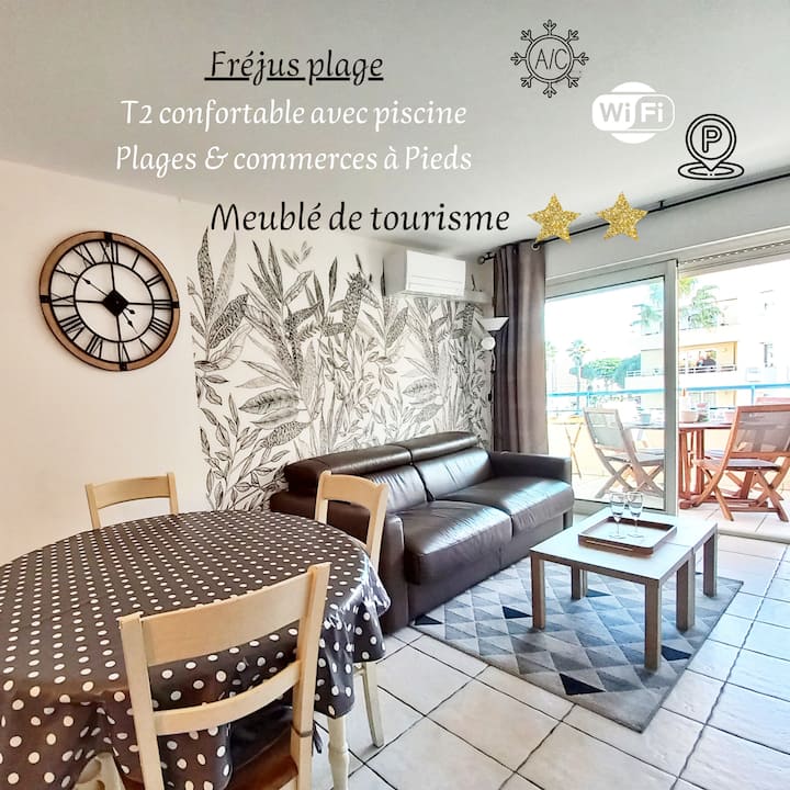 Frejus Plage-t2-500m Des Plages-piscine-wifi-clim - Fréjus