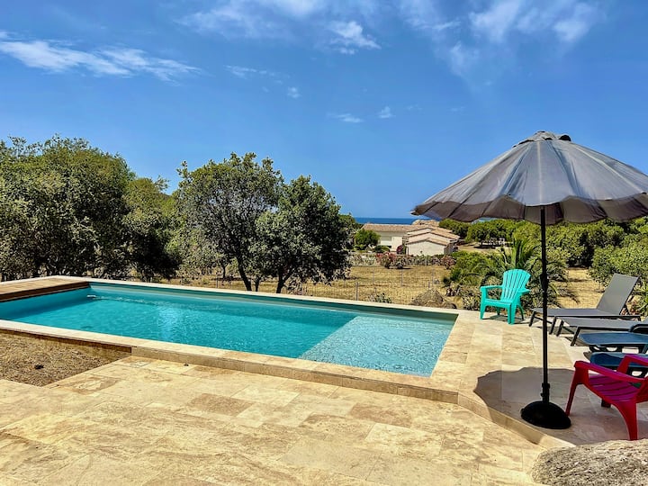 Villa Lisa, Vue Mer, Piscine Chauffée, Climatisée - L'Île-Rousse