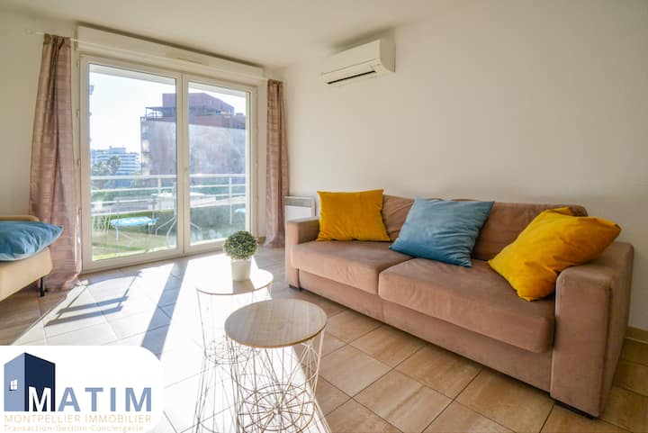 Port Marianne Avec Terrasse + Parking Gratuit - Montpellier