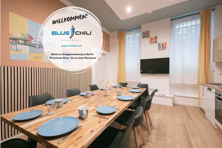10 Blue Chili Apartment 9 Pers Top Zentral Wifi - Berlin