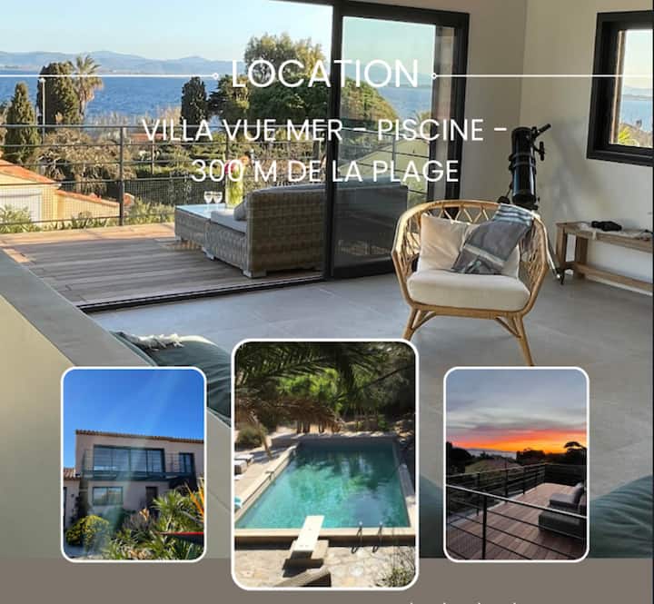Villa Redouno - Vue Mer - Piscine - Plage 300m - Presqu'île de Giens