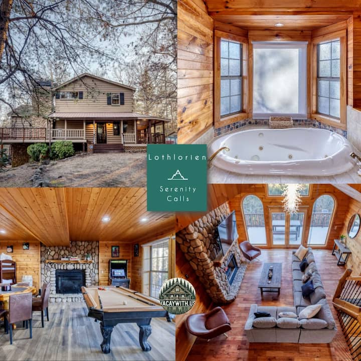 Gorgeous 6br Cabin W/spa, Firepit & Mountain View - Mineral Bluff, GA