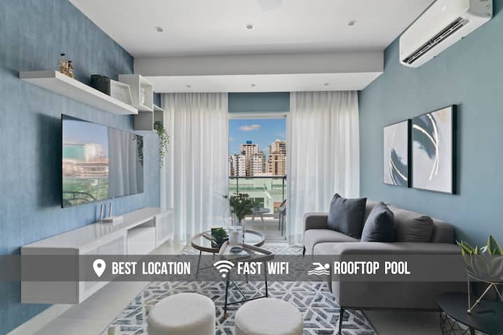 Luxury Downtown 1-bdr Apt. | Rooftop Pool & Gym ✓ - Santo Domingo