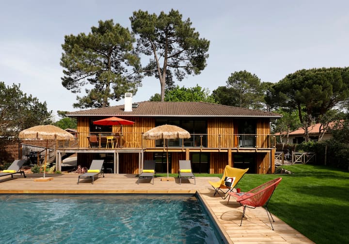 Villa Gabin En Lisière Forêt Avec Piscine. La Hume - Biganos
