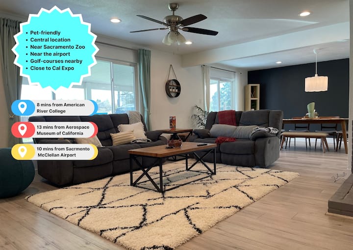 Modern, Spacious, Quiet Home Close To The River - Sacramento, CA
