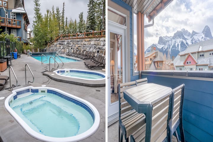 ⭐ 180°⛰️view ⭐️ Hot Tubs+pool 🏊‍♂️ 2 Kingbeds ⭐️ - Canmore