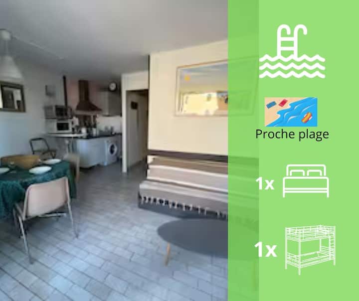 Appart 4 Personnes-piscine -Ascenseur-proche Plage - Agde