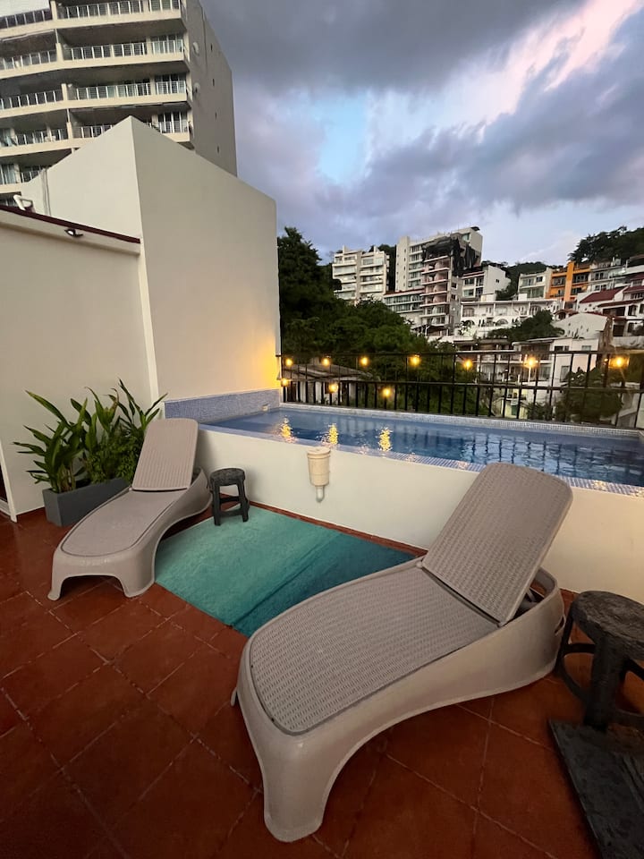Rooftop Studio With Ocean View & Pool - Puerto Vallarta