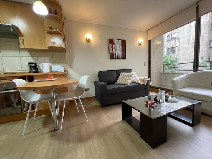 A01 Acogedor Apartamento 1 D, Barrio Lastarria. - Santiago