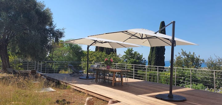 Maison Sur La Colline Vue Mer, Jardin & Parking - Cagnes-sur-Mer