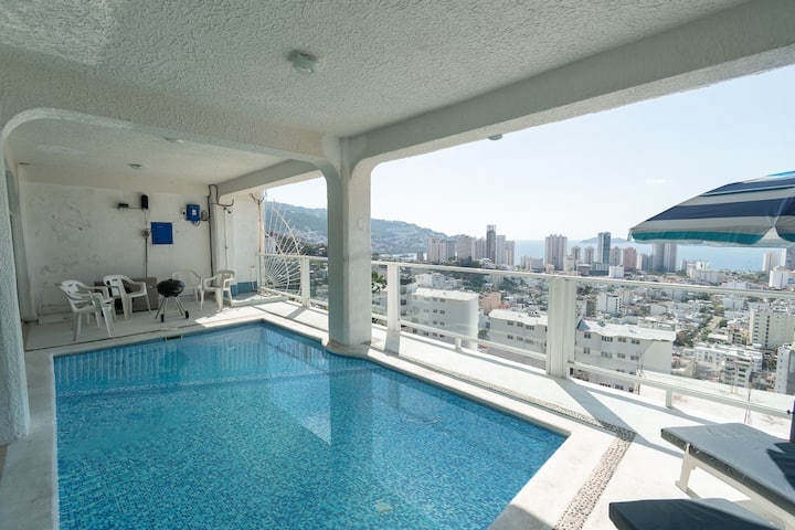 Casa Con Alberca Y Vista Al Mar Costa Azul X Babyo - Acapulco
