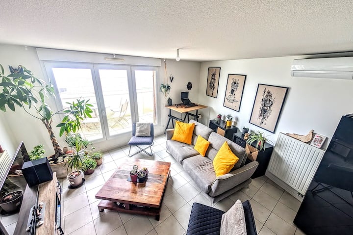 Ravissant T3 / Terrasse Plein Sud / Clim / Oiseaux - Pessac