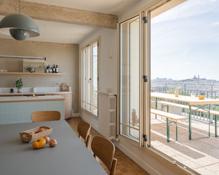 Terrace, View On Eiffel T. Design 2bd In Butte Ch - Place de la République
