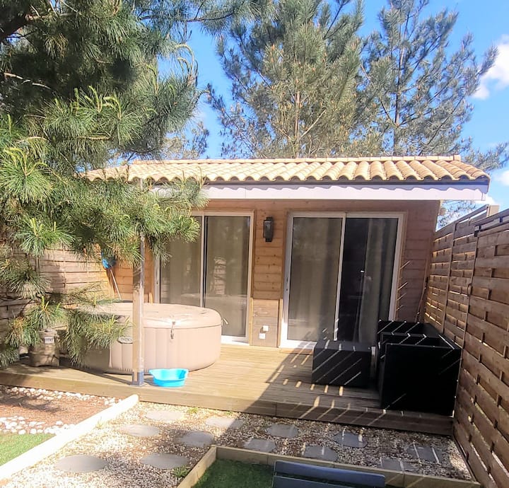Chalet Esprit Mer Avec Jacuzzi Privé à Cazaux - Dune du Pilat