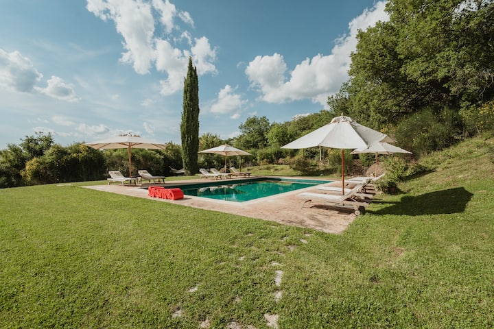 Amazing View 3 Bdr Villa With Pool & A/c In Pienza - Montepulciano