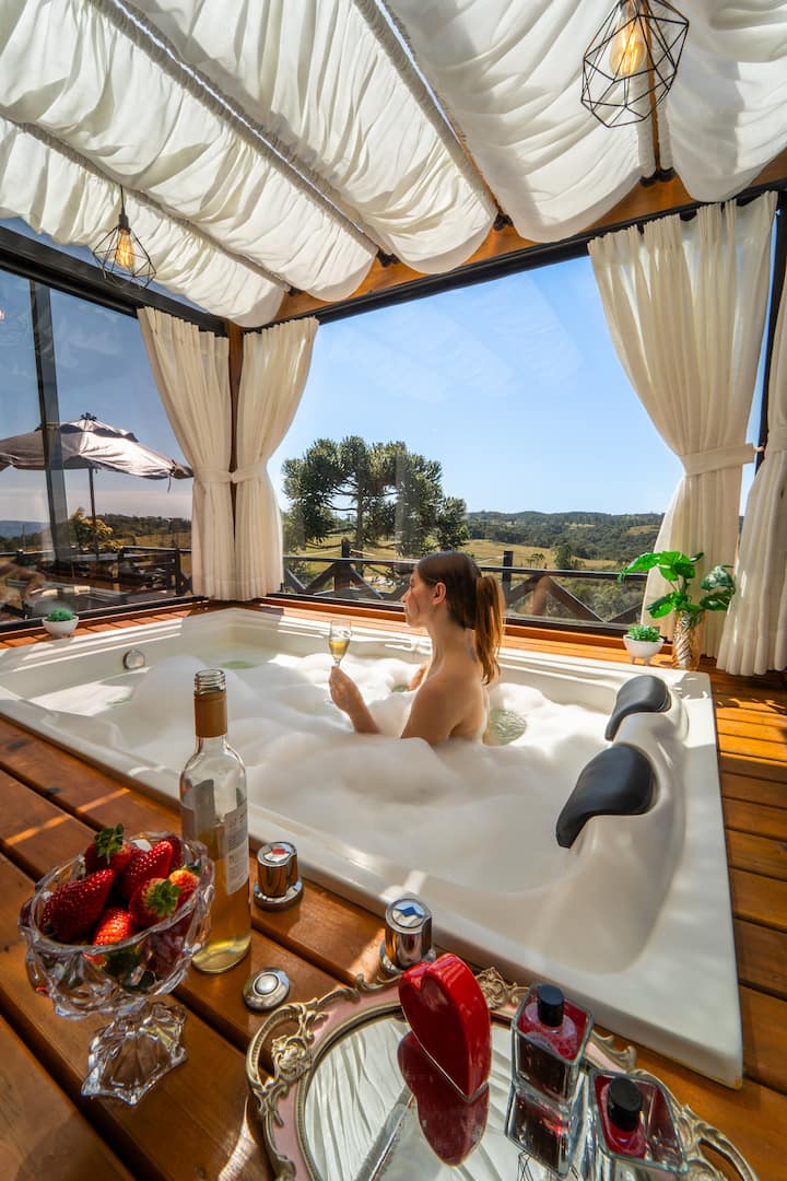 Chalé Recanto Da Lua - Vista Linda Com Banheira - Águas Mornas