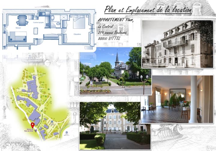 App 1ter Le Central Vittel, Vue Sur Le Parc Themal - Vittel