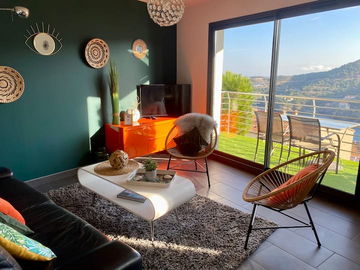 Design Et Confort, Superbe Terrasse Vue Mer / Clim - Plage De Cerbère