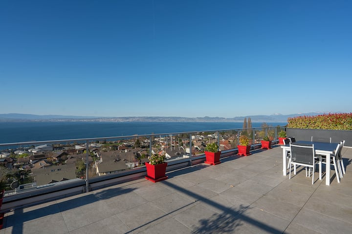 L'horizon Lac T4 100m2+ Terrasse Vue Sur Le Lac - Évian-les-Bains