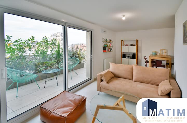 Belle Vue Avec Grande Terrasse Et Parking - Montpellier