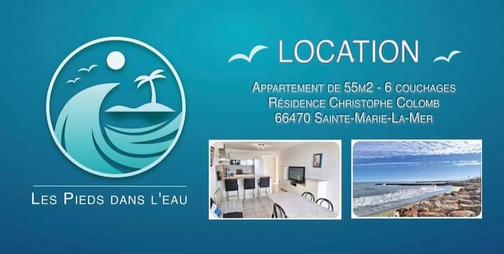 Appartement F3
 Les Pieds Dans L'eau 
Mer & Port - Sainte-Marie-la-Mer