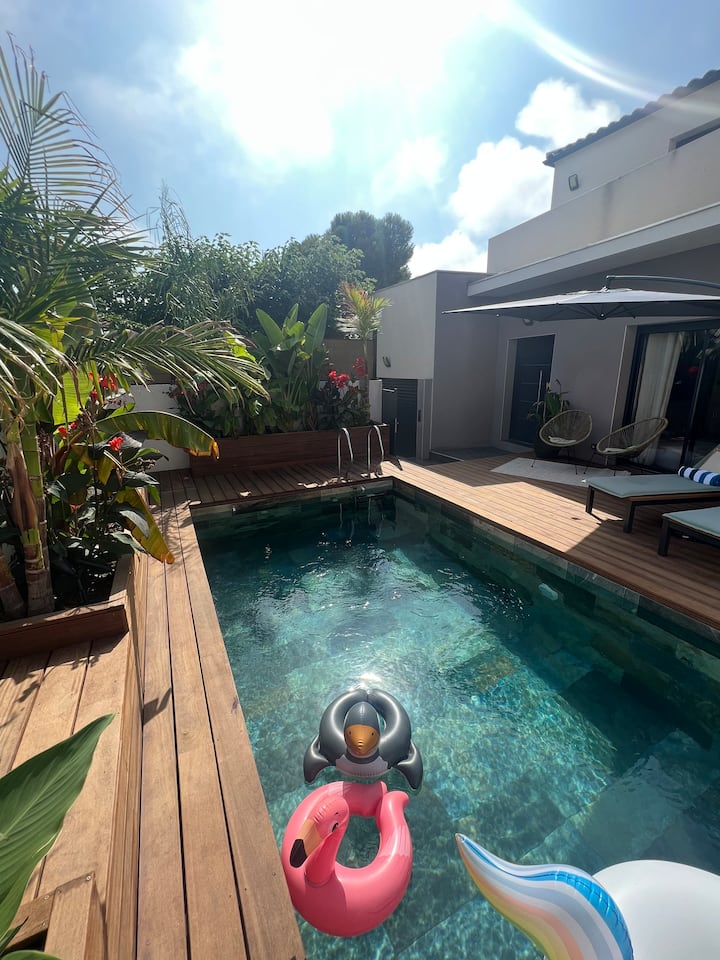 "Villa Strelitzia" Piscine Privée à 10 Mins Plage - Sète