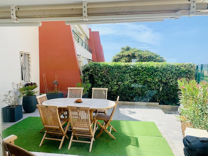 "Croisette" Rez De Jardin Accès Direct Plage, Clim - Sète
